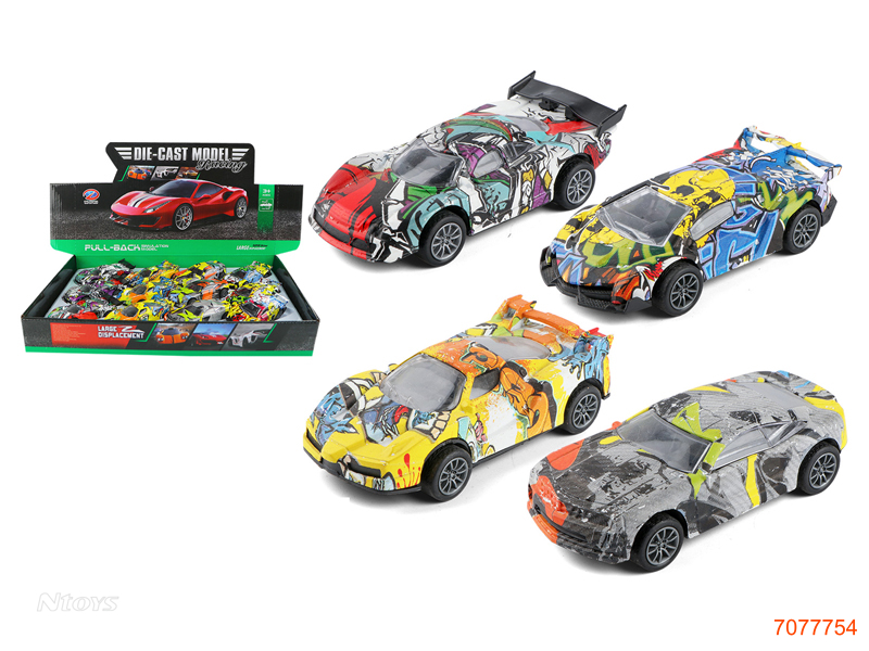1:36 PULL BACK DIE-CAST CAR 12PCS/DISPLAY BOX 4ASTD-NTOYS
